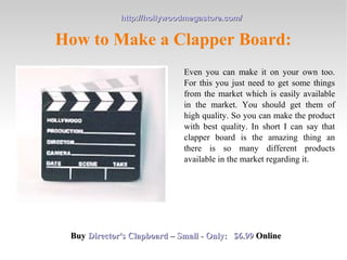 Clapper board and different types of things regarding it | PPT