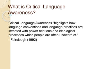 Critical Language Awareness | PPTX