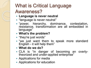 Critical Language Awareness | PPT