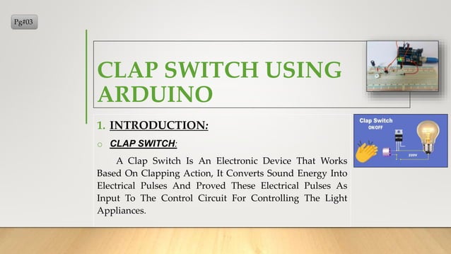 Clap Switch Using Arduino | PPTX