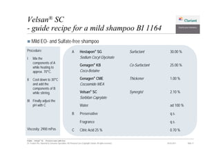 Clariant presentation at InnoCos Europe, Paris | PDF