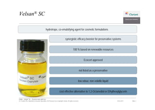 Clariant presentation at InnoCos Europe, Paris | PPT