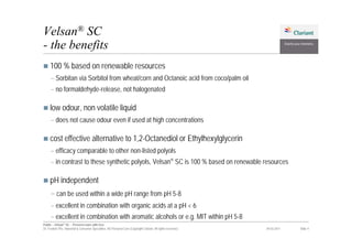 Clariant presentation at InnoCos Europe, Paris | PPT