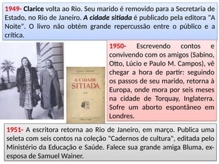 Clarice Lispector (Vida, obra, nacionalidade) | PPTX