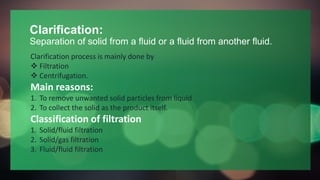 Clarification & Filtration | PPT