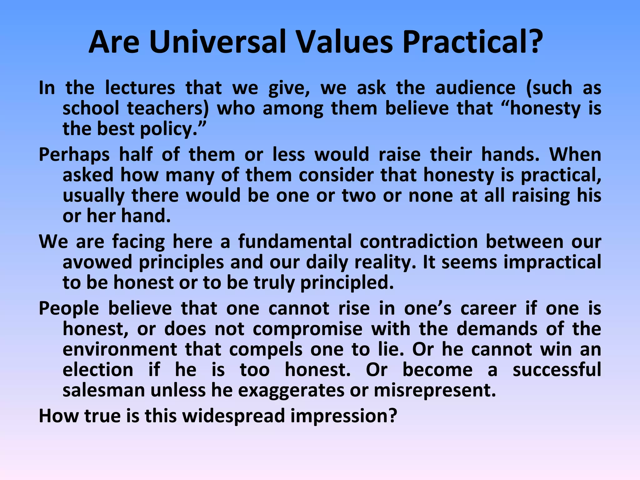 Clarification And Internalization Of Values | PPT