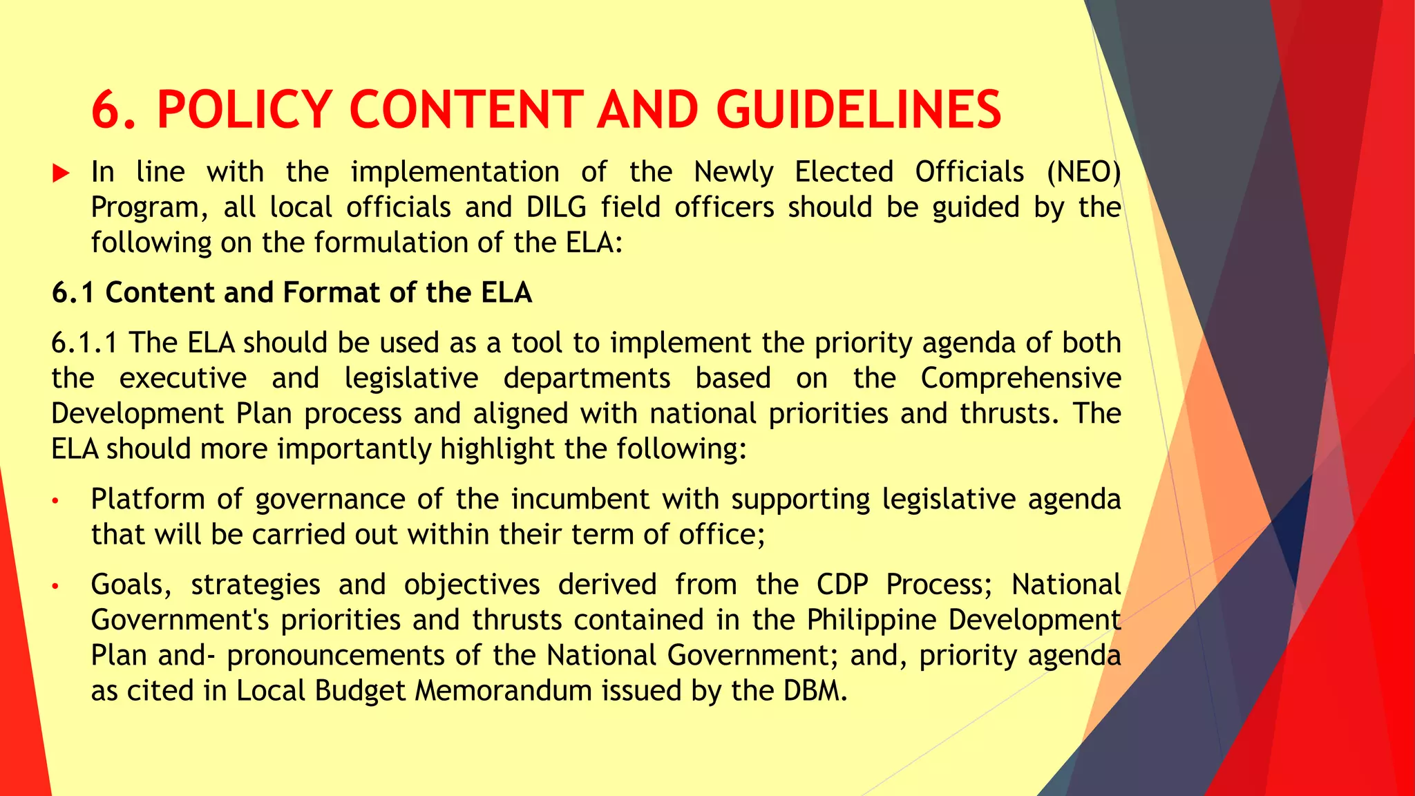 CLARIFICATORY GUIDELINES ON THE FORMULATION OF THE EXECUTIVE ...