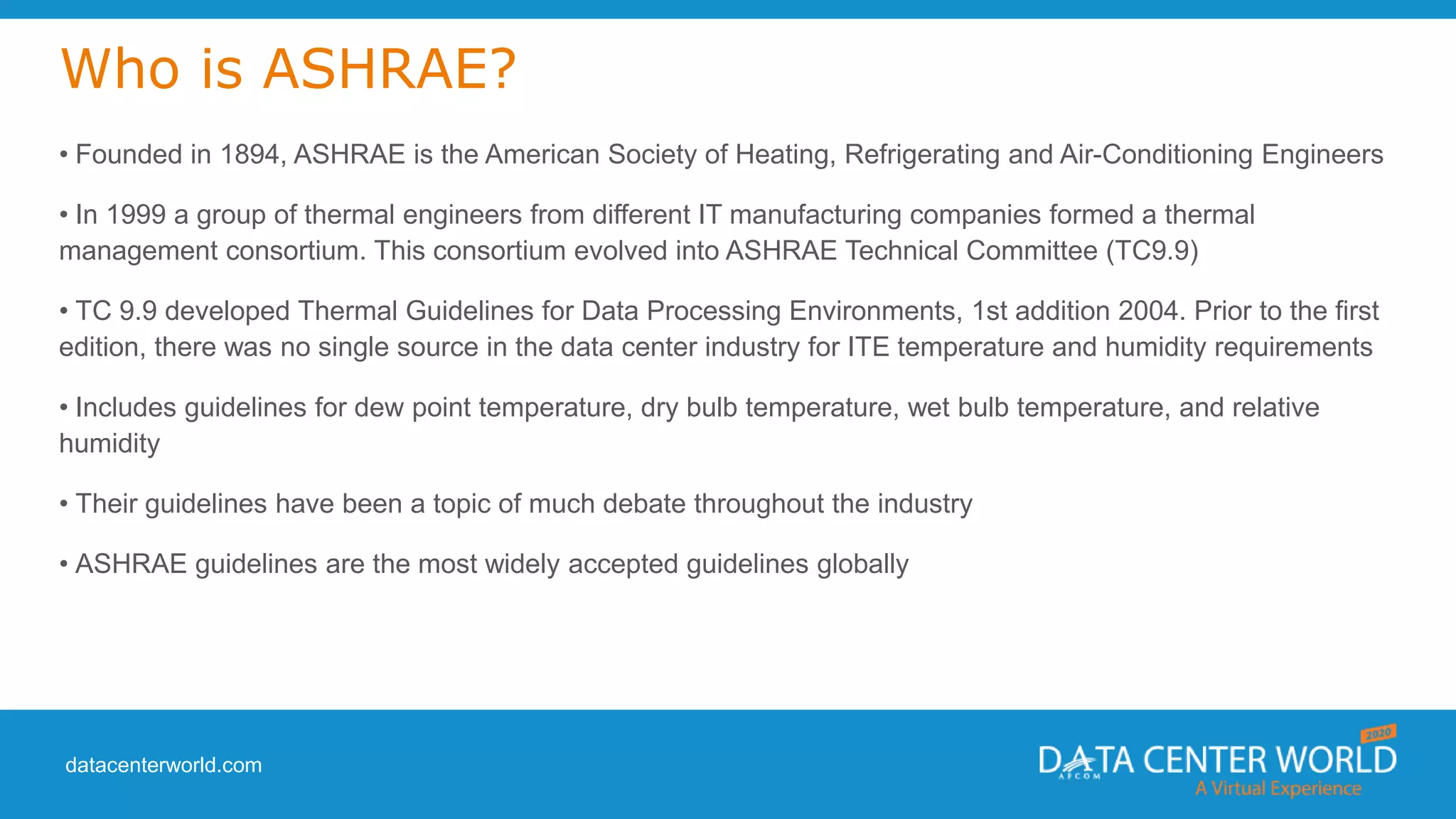 Clarifying ASHRAE's Recommended Vs. Allowable Temperature Envelopes and ...