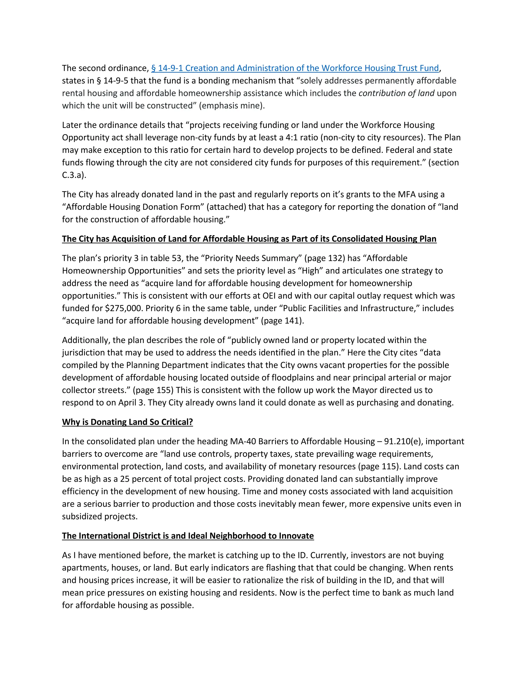 Clarifying Land Donation Issues Memo for | DOCX | Government Support ...