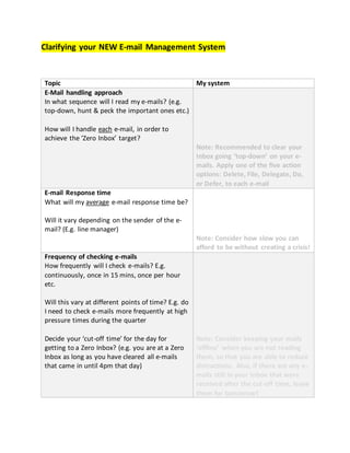 Clarifying your e mail management system | DOCX