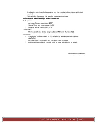 Clarion Campbell Msn 092011 Resume Final | PDF