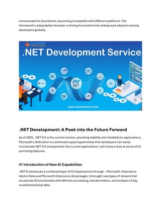 The Future of .NET Development: Trends and Innovations | PDF