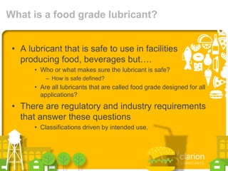 What is a Food Grade Lubricant? | PPTX