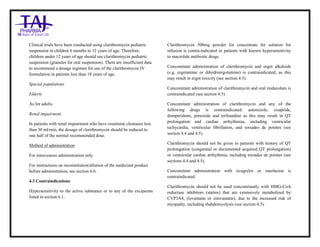 Clarithromycin for Injection Taj Pharma SmPC | PDF