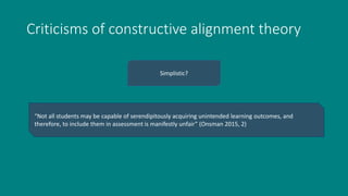 Clarity in the curriculum: Using Constructive Alignment to improve your ...