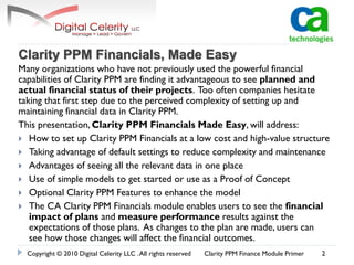 Clarity ppm financials made easy | PDF