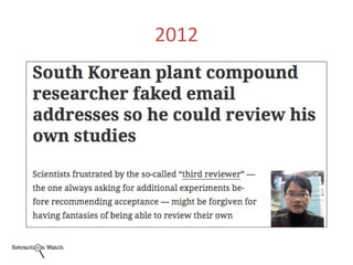 Fake Peer Review: What We've Learned at Retraction Watch | PPT