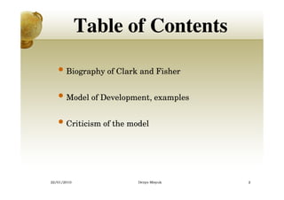 Clark And Fisher Model Of Developmentx | PDF