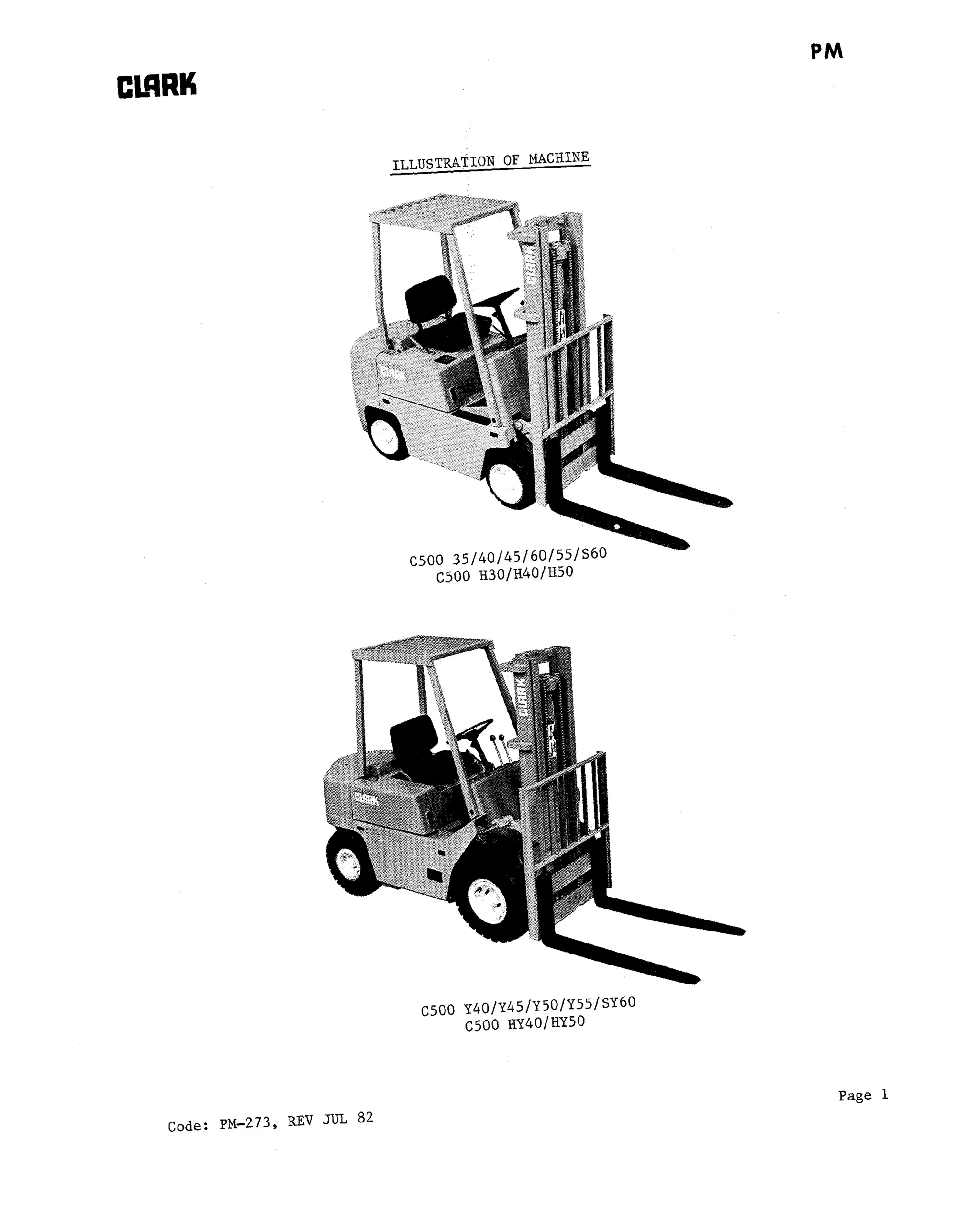 Clark c500 30 55 forklift service repair manual | PDF