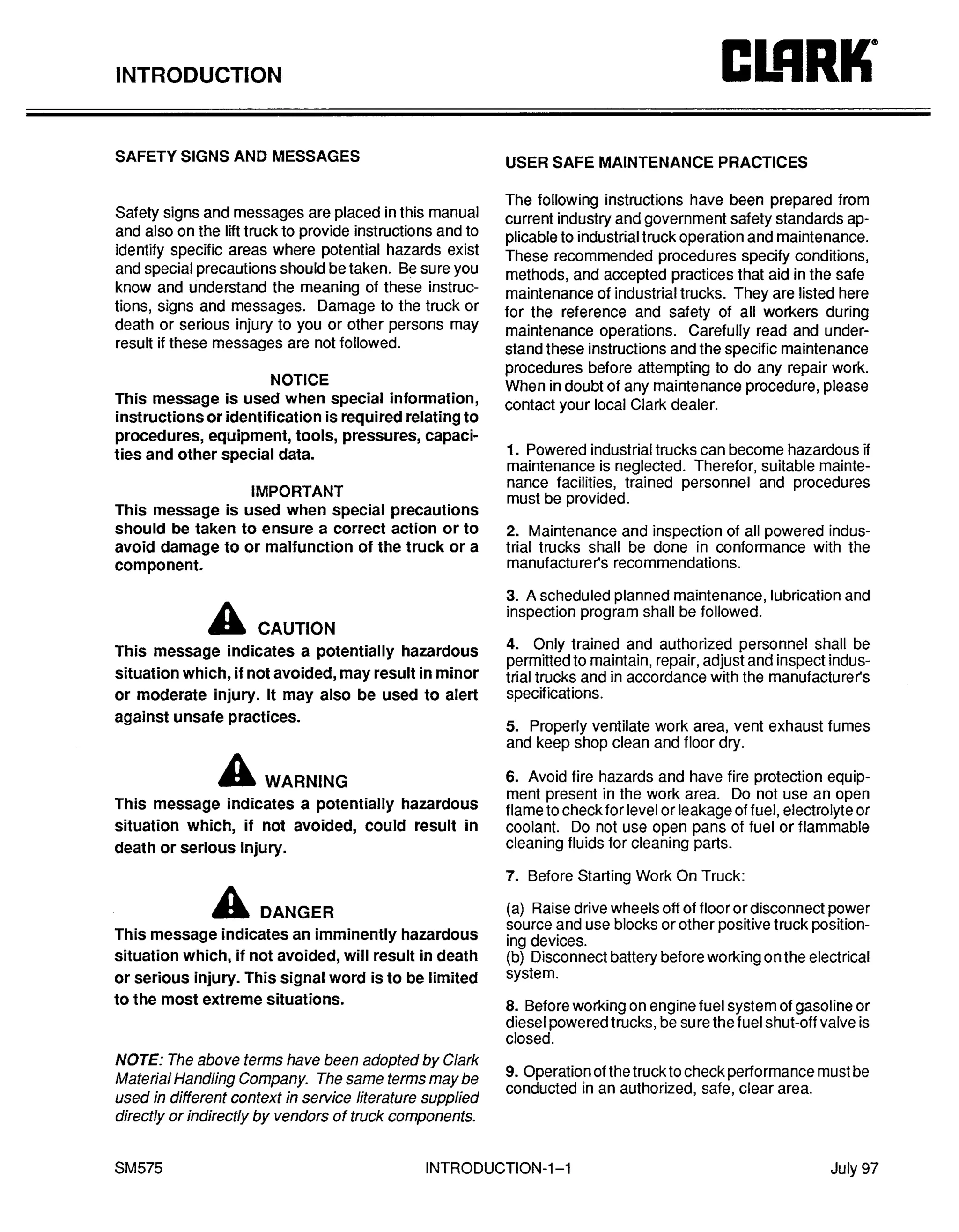 Clark c500, y350 forklift service repair manual | PDF