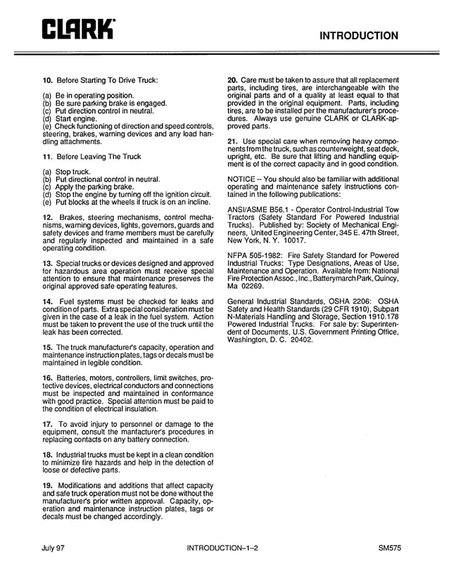 Clark c500, y350 forklift service repair manual | PDF