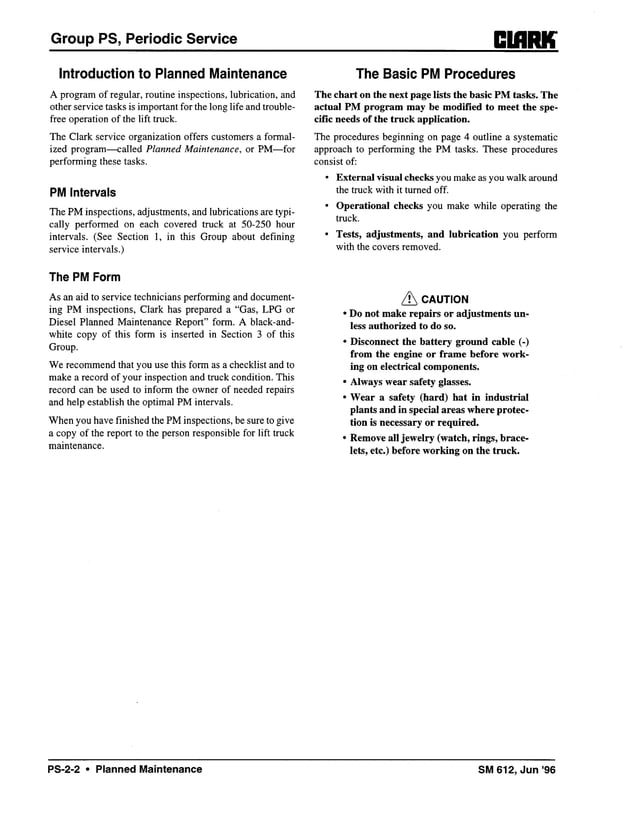 Clark cgc 40 forklift service repair manual | PDF