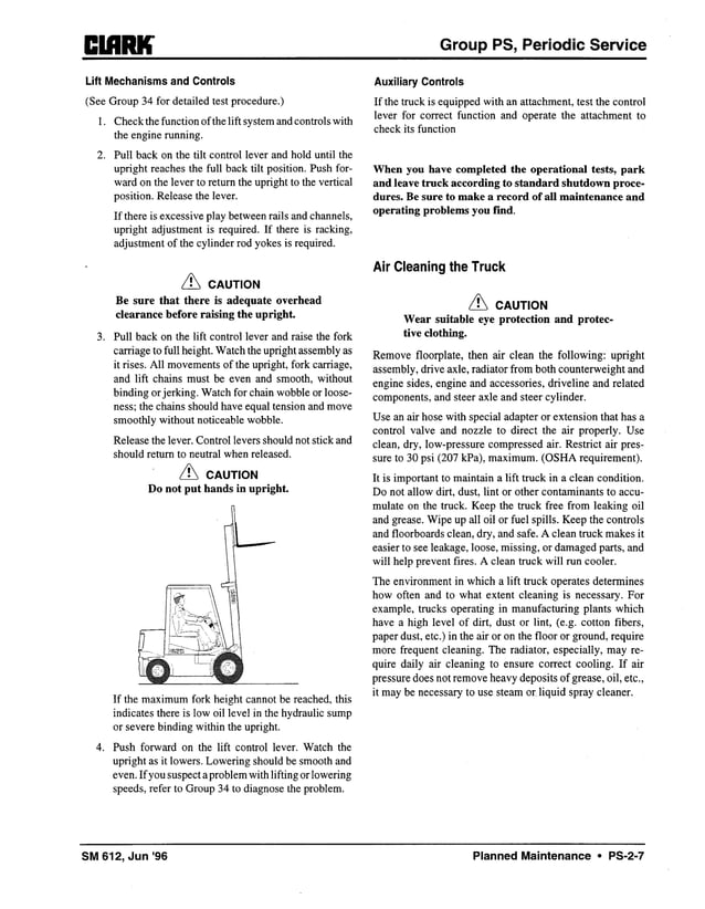 Clark cgc 40 forklift service repair manual | PDF