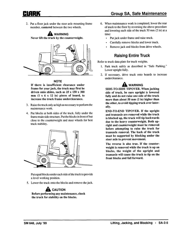 Clark cmp 50 s forklift service repair manual | PDF