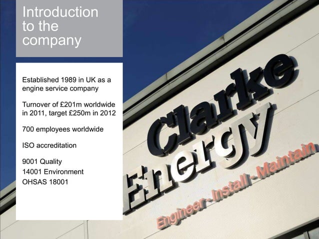 Clarke Energy Slideshare Presentation | PPT