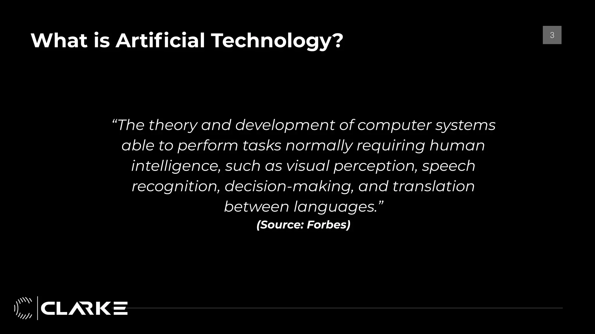 Clarke Global - Artificial Intelligence Overview | PDF