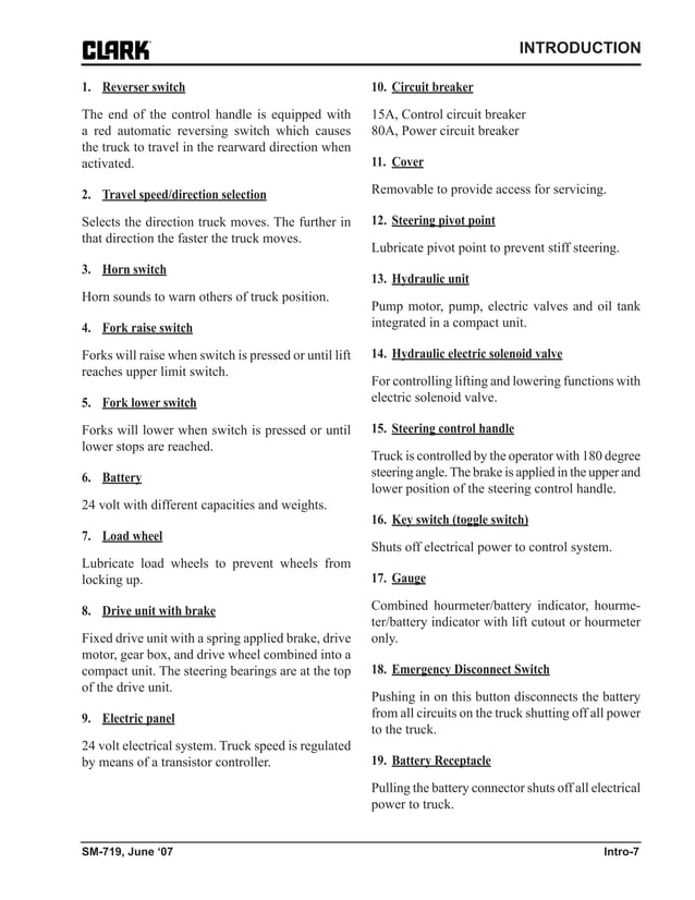 Clark ewp45 forklift service repair manual | PDF