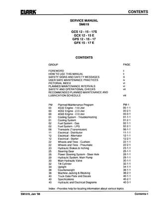 Clark gp127 forklift service repair manual | PDF