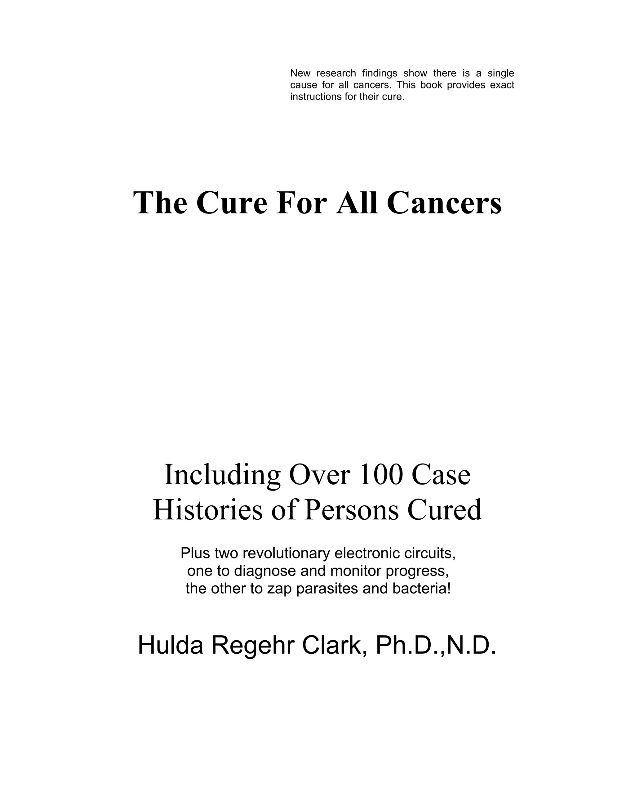 Clark, hulda the cure for all cancers | PDF