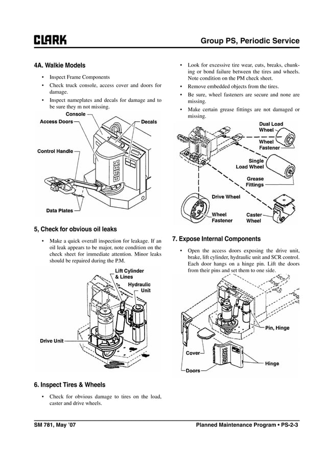 Clark hwx forklift service repair manual | PDF