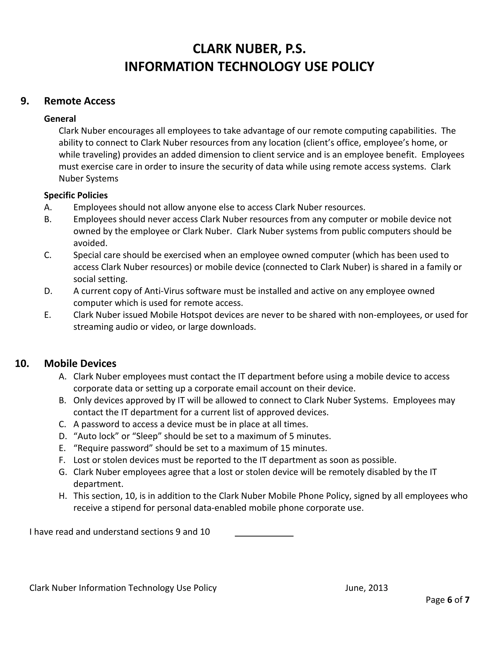 Clark Nuber IT Policy | PDF