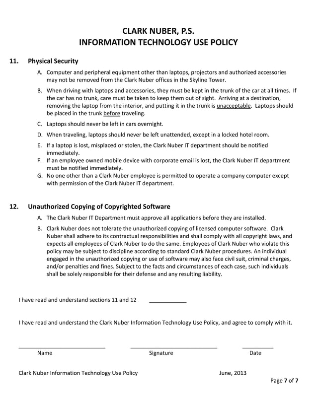 Clark Nuber IT Policy | PDF