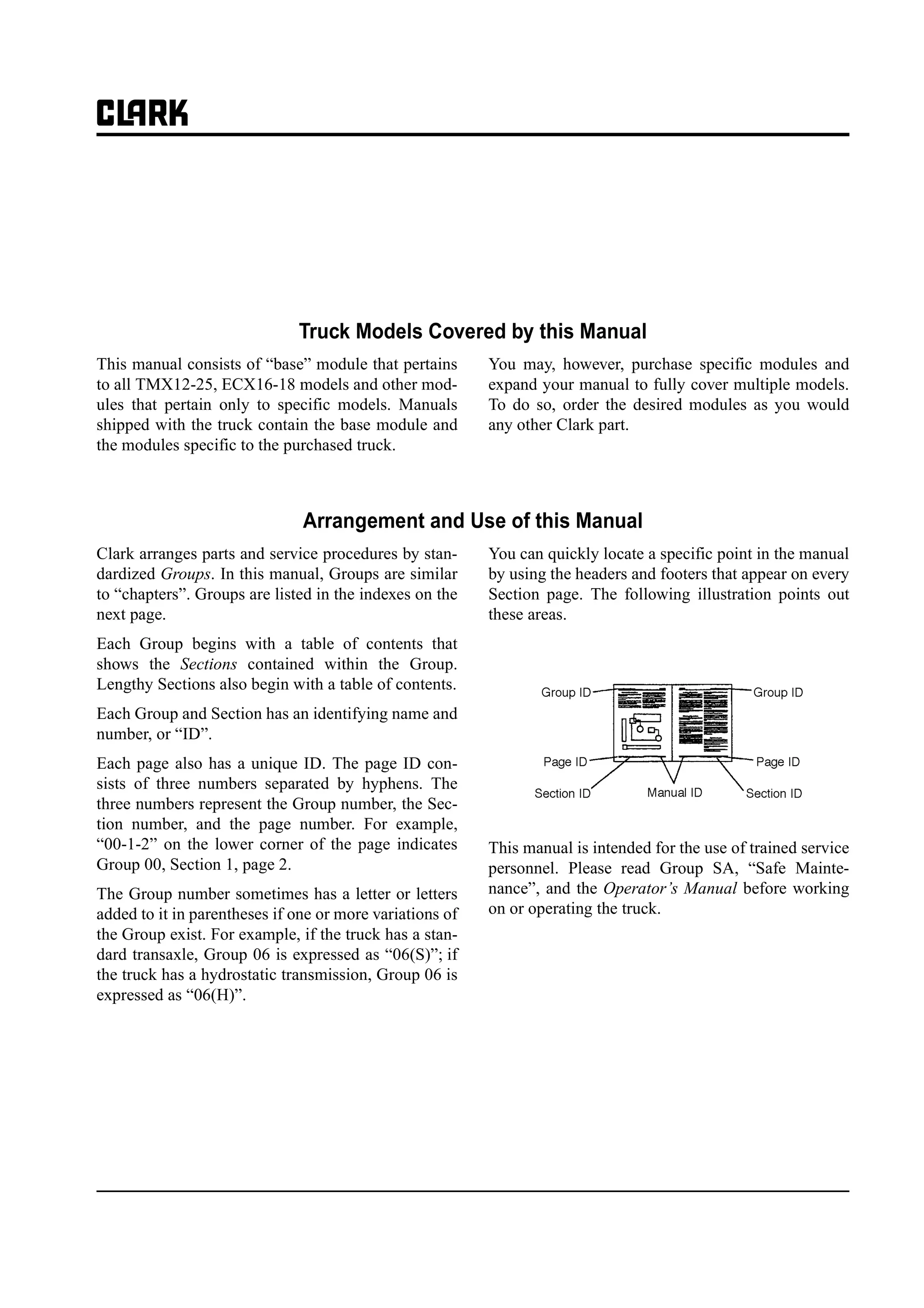 Clark tmx12 25 forklift service repair manual | PDF
