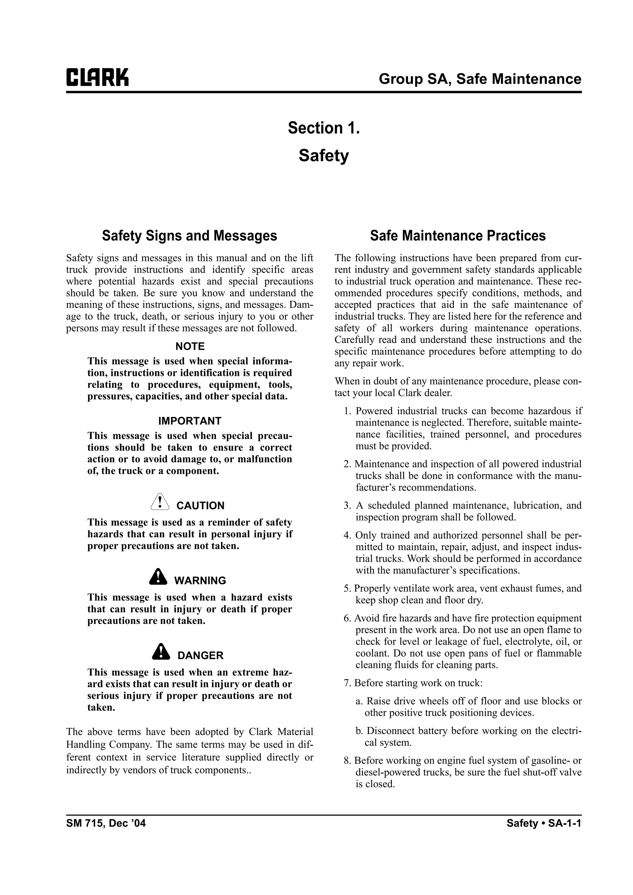 Clark tmx12 25 forklift service repair manual | PDF