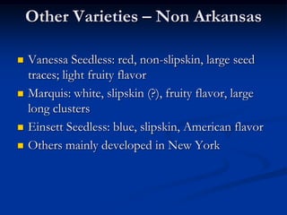 Table Grape Production and Varieties, by John R. Clark | PPT