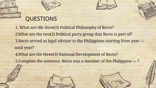 Claro M. Recto PowerPoint presentation.. | PPTX