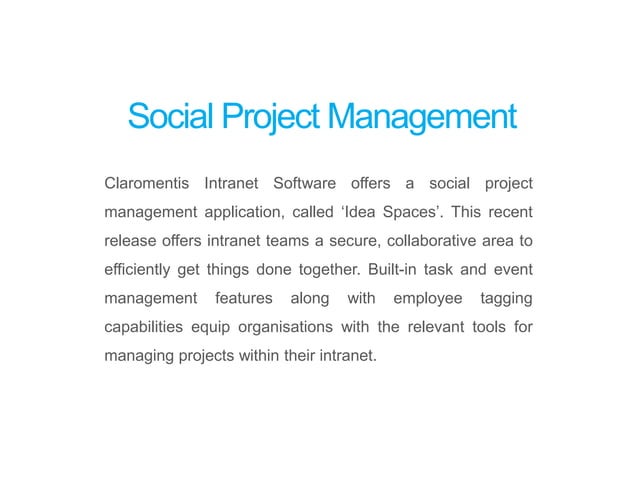 Social Project Management Intranet App by Claromentis Intranet Software ...