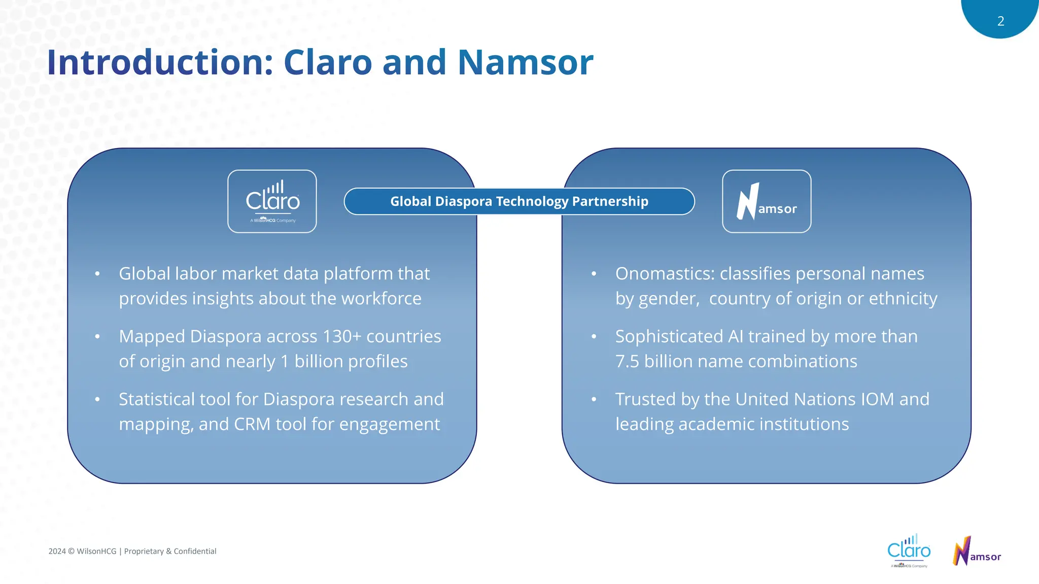 Claro+Namsor Diaspora Mapping and Engagement | PPT