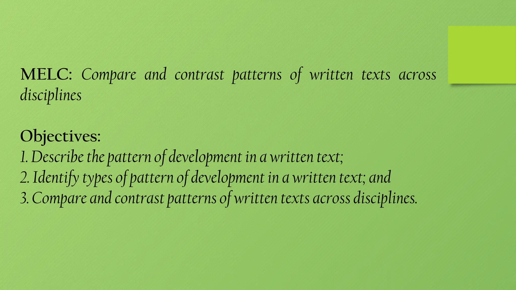 Reading and Writing. The Patterns of Development.pptx