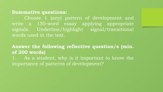Reading and Writing. The Patterns of Development.pptx