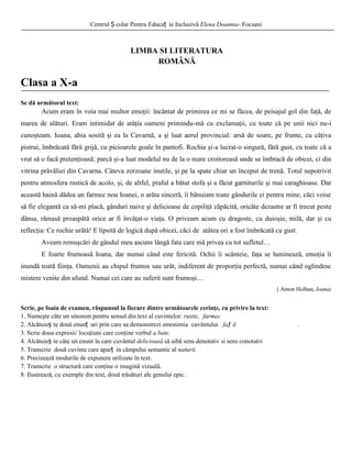 Clasa 10 model | DOC