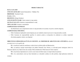 Clasa a VIII a.doc proiect didactic detaliat | DOC