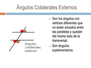 Clase. angulos entre dos paralelas y una transversal | PPTX