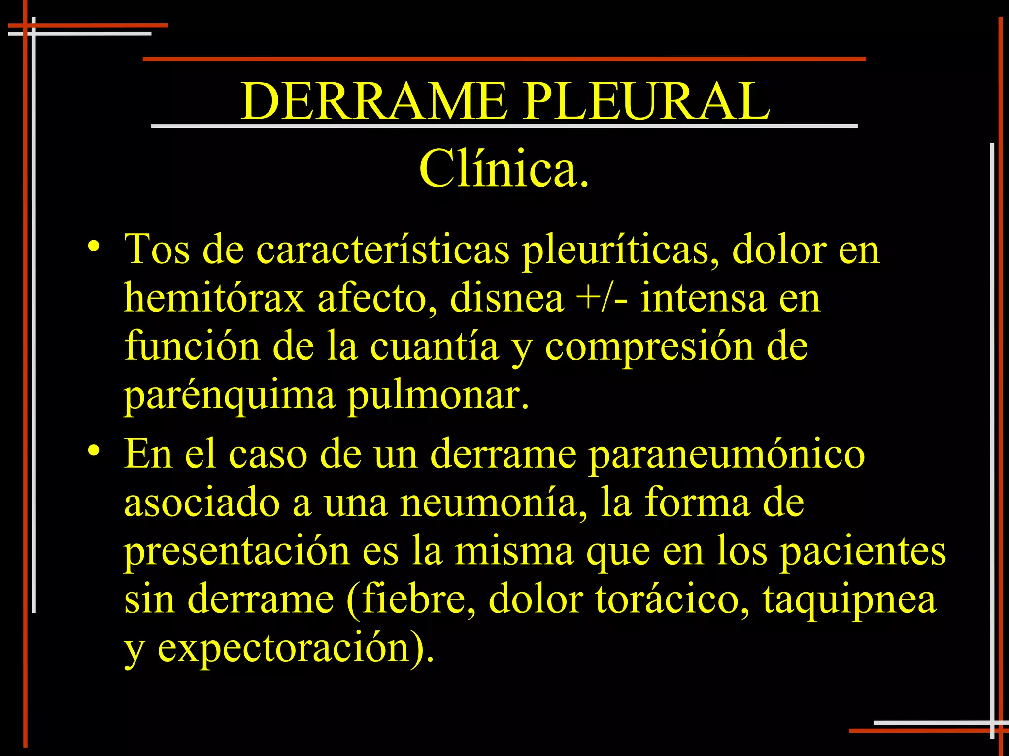 Semiología del Derrame Pleural | PPT