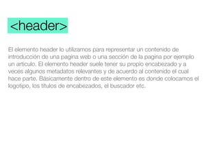 Etiquetas estructurales en HTML5 | PDF