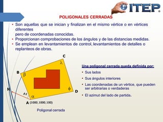 POLIGONALES CERRADAS Y ABIERTAS Y SU RESPETIVO CALCULO | PPTX